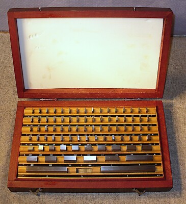 Machinist 81 Pc Hardened Steel Gauge Blocks in Wood Case-.050” to 4.00 ...