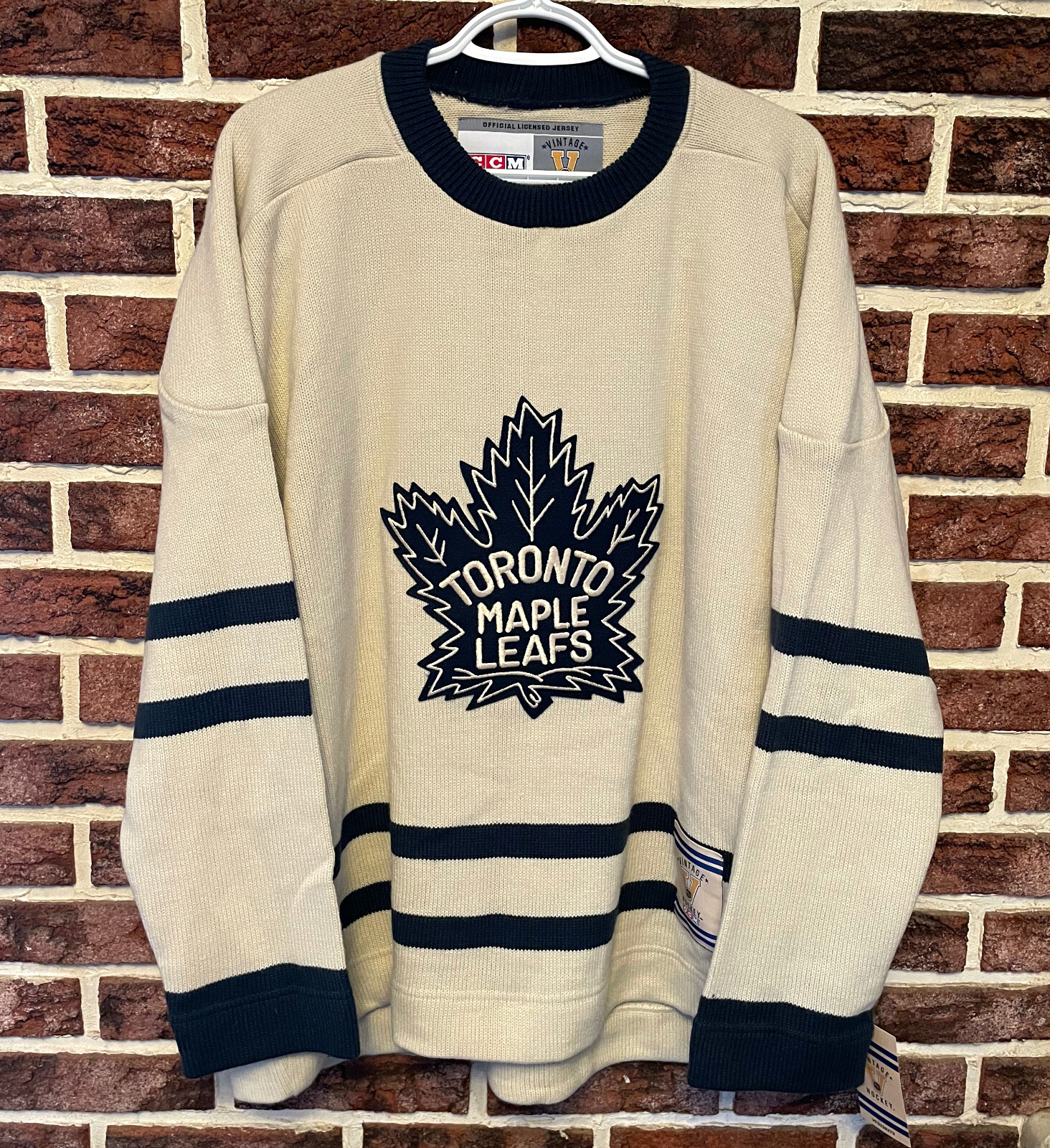 NEW!! CCM Vintage Hockey TORONTO MAPLE LEAFS Heritage WOOL SWEATER ...
