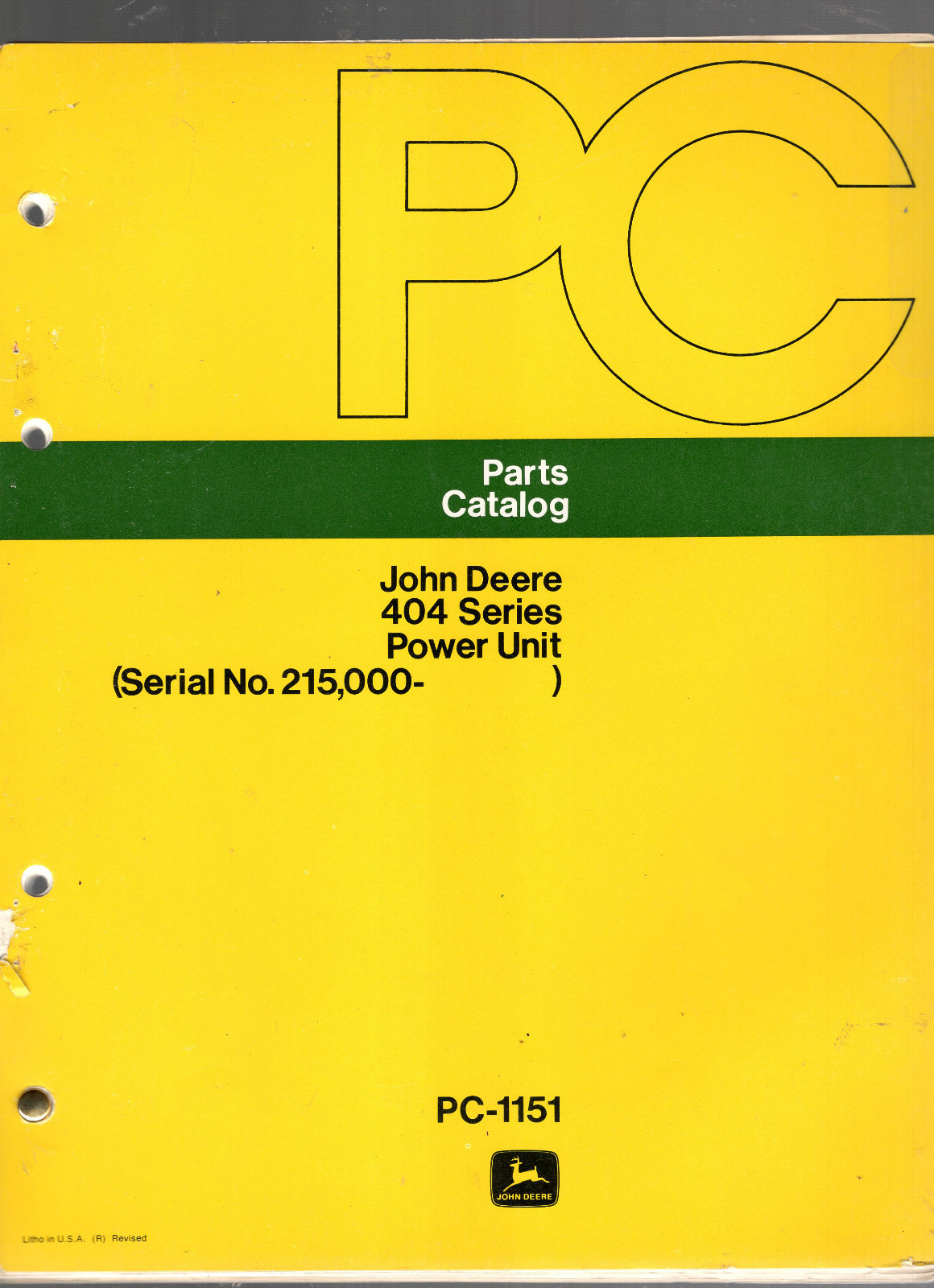 JOHN DEERE PARTS CATALOG PC-1135- POWER UNITS- 362 SERIES | eBay