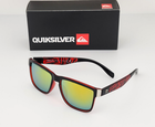 Quicksilver Sports Square Sunglasses Black Red Stripe Frame Yellow ...