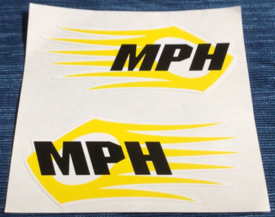 vtg 1990s MPH Yellow Black Karting Kart Racing Sticker Decal 919A | eBay