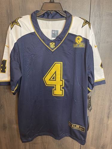 Nike NFL Onfield Dallas Cowboys Dak Prescott #4 Jersey Est 1960 Patch ...