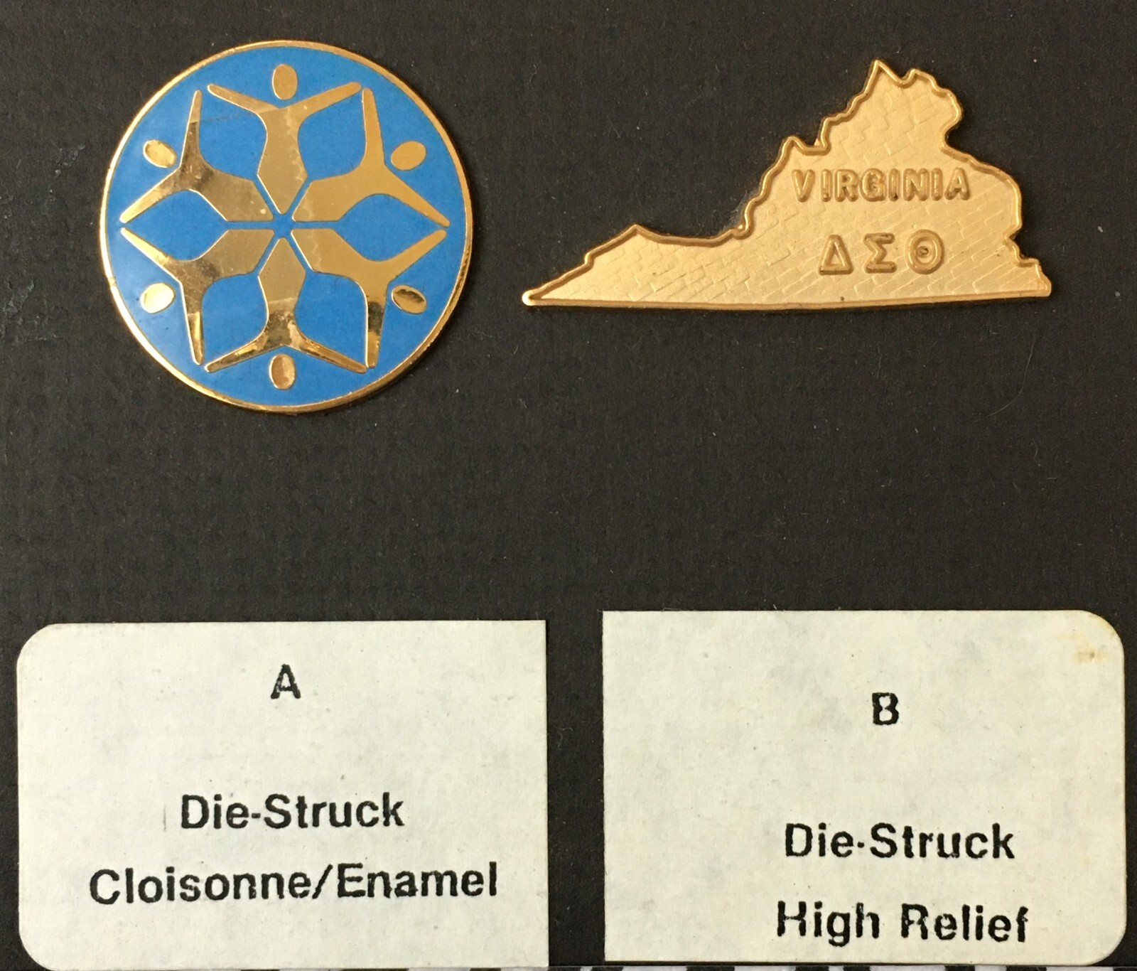 SALESMAN'S SAMPLE Card Disks Emblems Pin Advertising Promotional ...