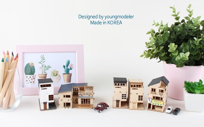 Youngmodeler Hobby Wooden Model Kit – Mini Compact House DIY Wood ...