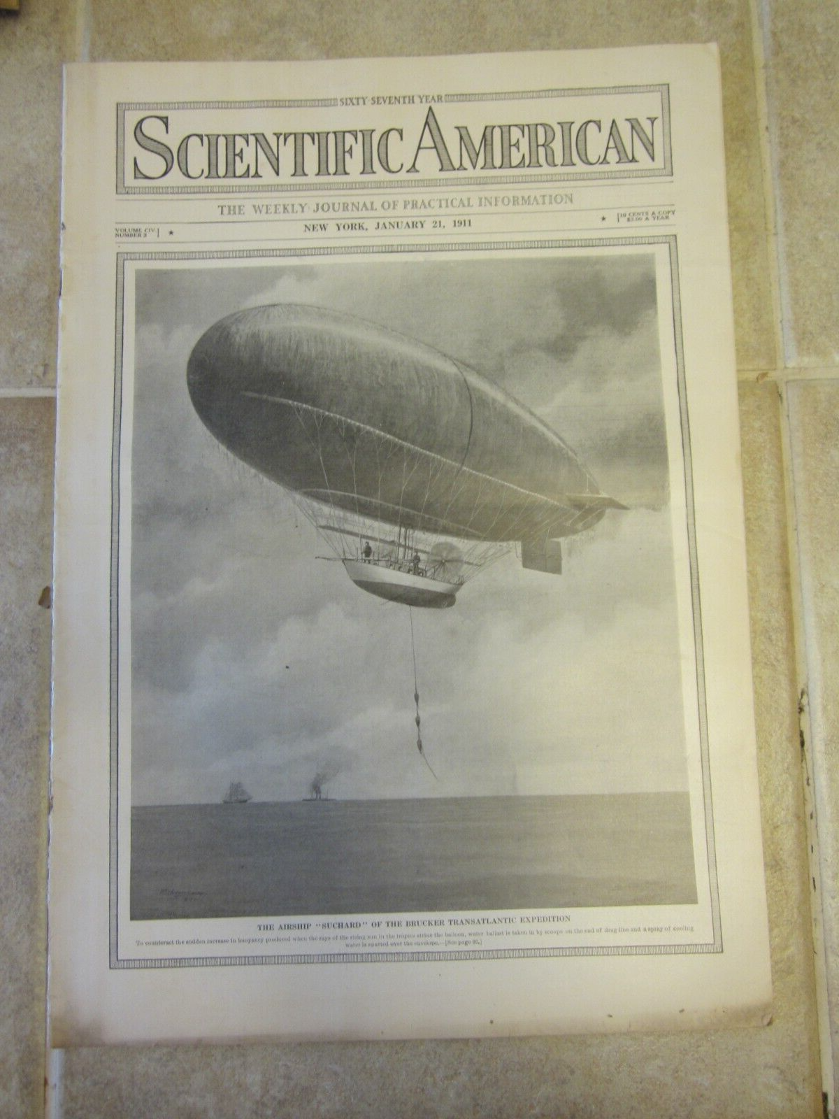 Scientific American Magazine January 1911 Airship Suchard Brucker ...