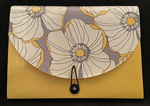 EXPANDABLE FILE FOLDER-Floral-Poppy-Yellow-12 Pockets-Liz Diller-Studio ...
