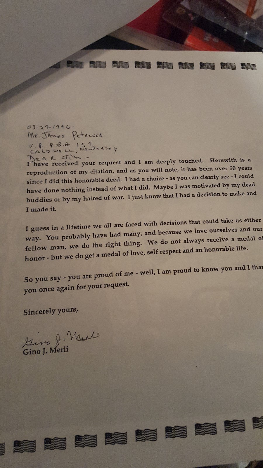 Gino Merli Medal Of Honor Winner Usa Army Autographs | eBay