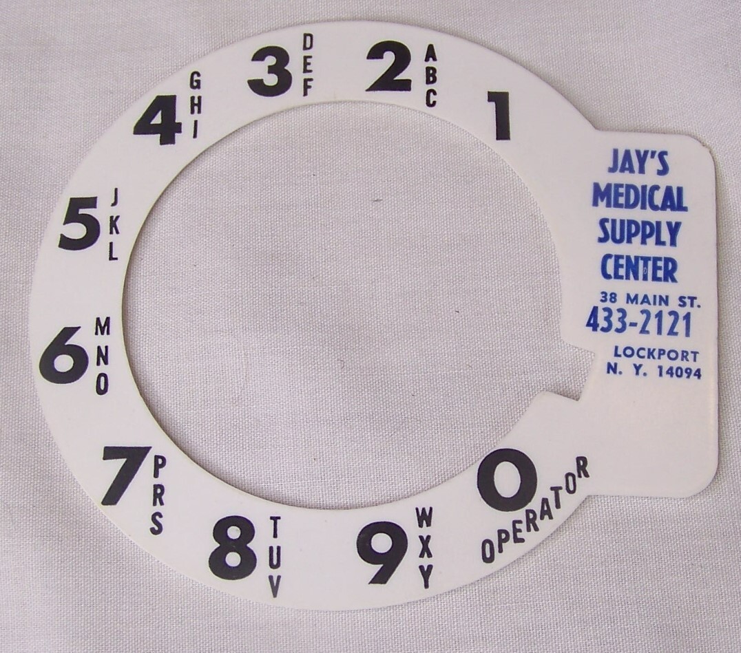 VINTAGE PAY TELEPHONE REPLACEMENT ROTARY DIAL NUMBER LOCKPORT NY ...