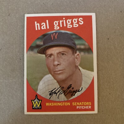 1959 Topps Baseball Hal Griggs Washington Senators Card #434 | eBay