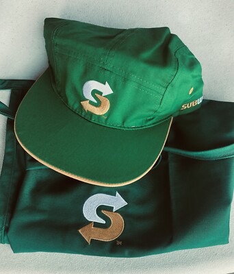 Easy HALLOWEEN costume without the hassle. Free S/H. Subway Apron & Hat ...