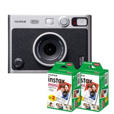 Fujifilm Instant Mini Camera - Black instax mini Evo Cheki with 20 ...