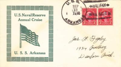 1935, USS Arkansas, BB-33 to Dearborn, MI (N3743) | eBay