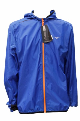 Giubbino Mizuno running lightweight hoody jacket nautical blue | eBay