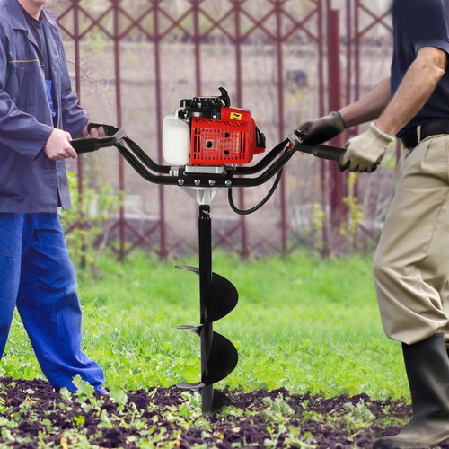 2 Man Earth Auger Fence Post Ground Hole Borrer Digger &Bit 63CC 2 ...