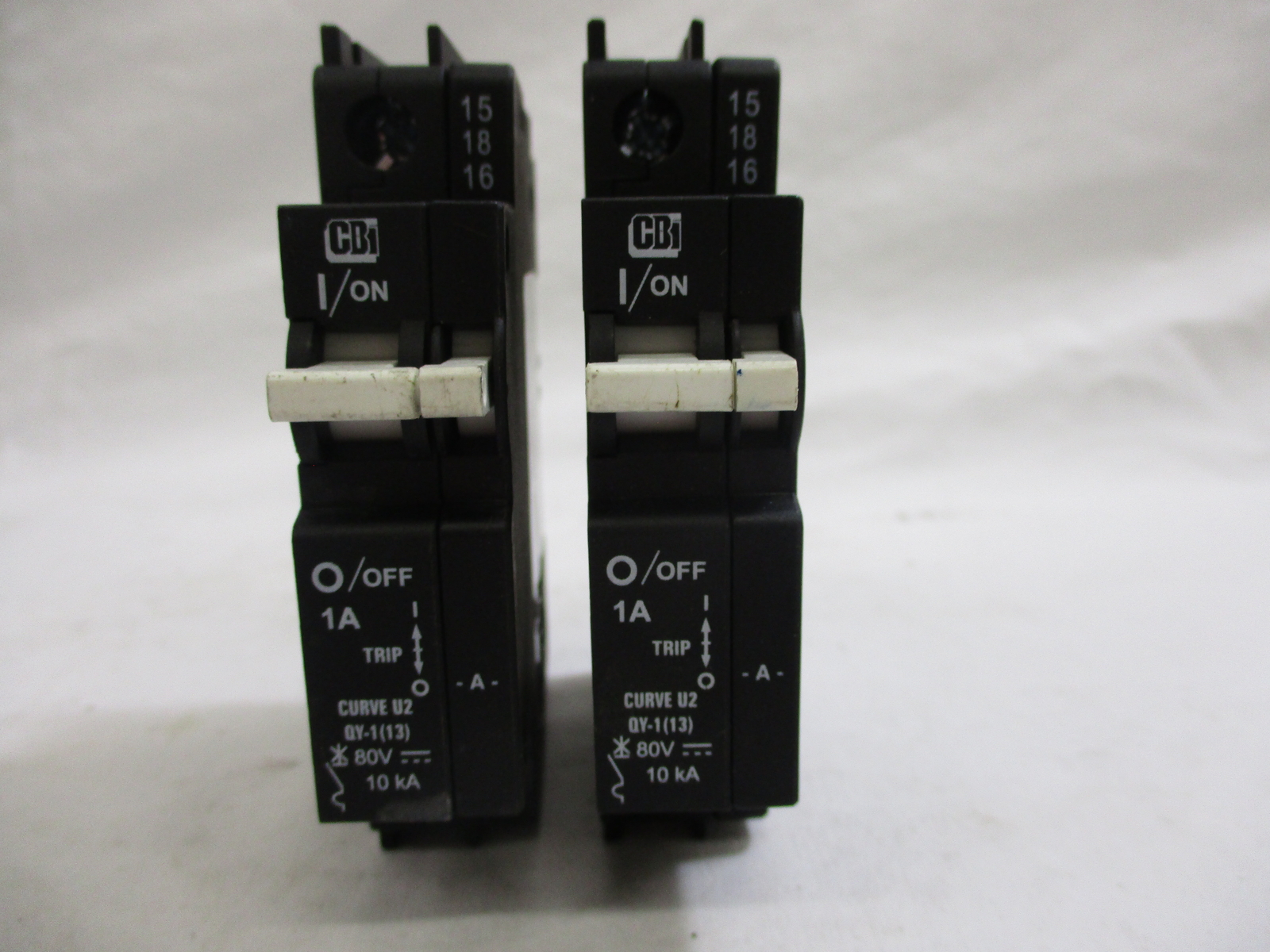 (LOT OF 2) CBI QY-1(13) CIRCUIT BREAKER CURVE U2 1A 80V 1-POLE DP-3815 ...