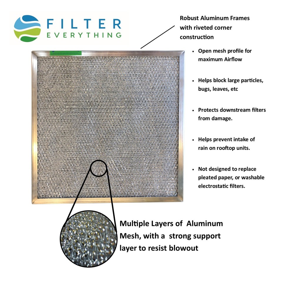 PERMANENT WASHABLE Metal Aluminum Air Filter Industrial HVAC Heavy Duty ...