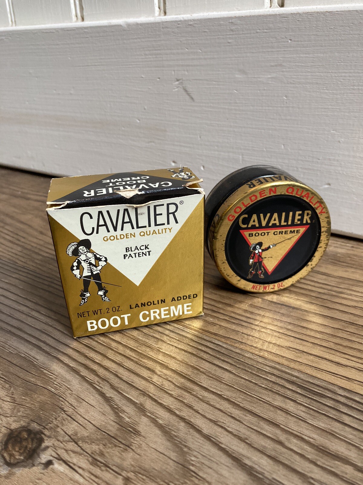 Vintage Cavalier Black Patent Boot Creme Original Box… - Gem