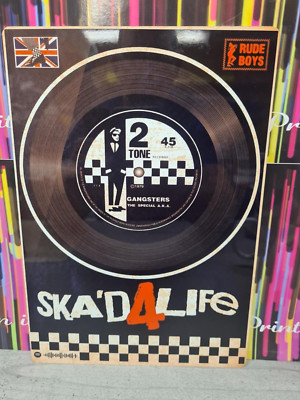 SKA'D 4 LIFE & 2 TONE RECORDS 198mmx283mm METAL SIGN/ MAN CAVE/ GARAGE ...