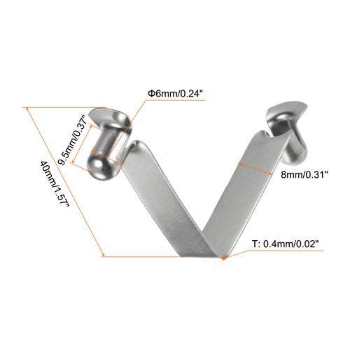 12pcs 40x9.5mm Double Button V-Shaped Paddle Snap Spring Clips Hollow ...