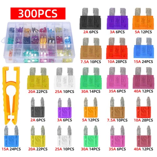300pcs/set Car Fuses Assorted Set Van Bike Mini & Standard Blade Fuse ...