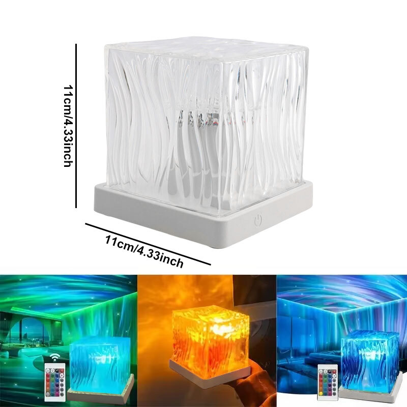 Dynamic Aurora Lamp Ocean Wave Night Light Cordless Northern Lights ...