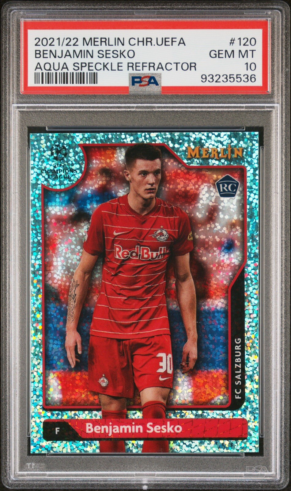2021-22 Topps Merlin Collection Chrome UCL - Aqua Speckle Refractor ...
