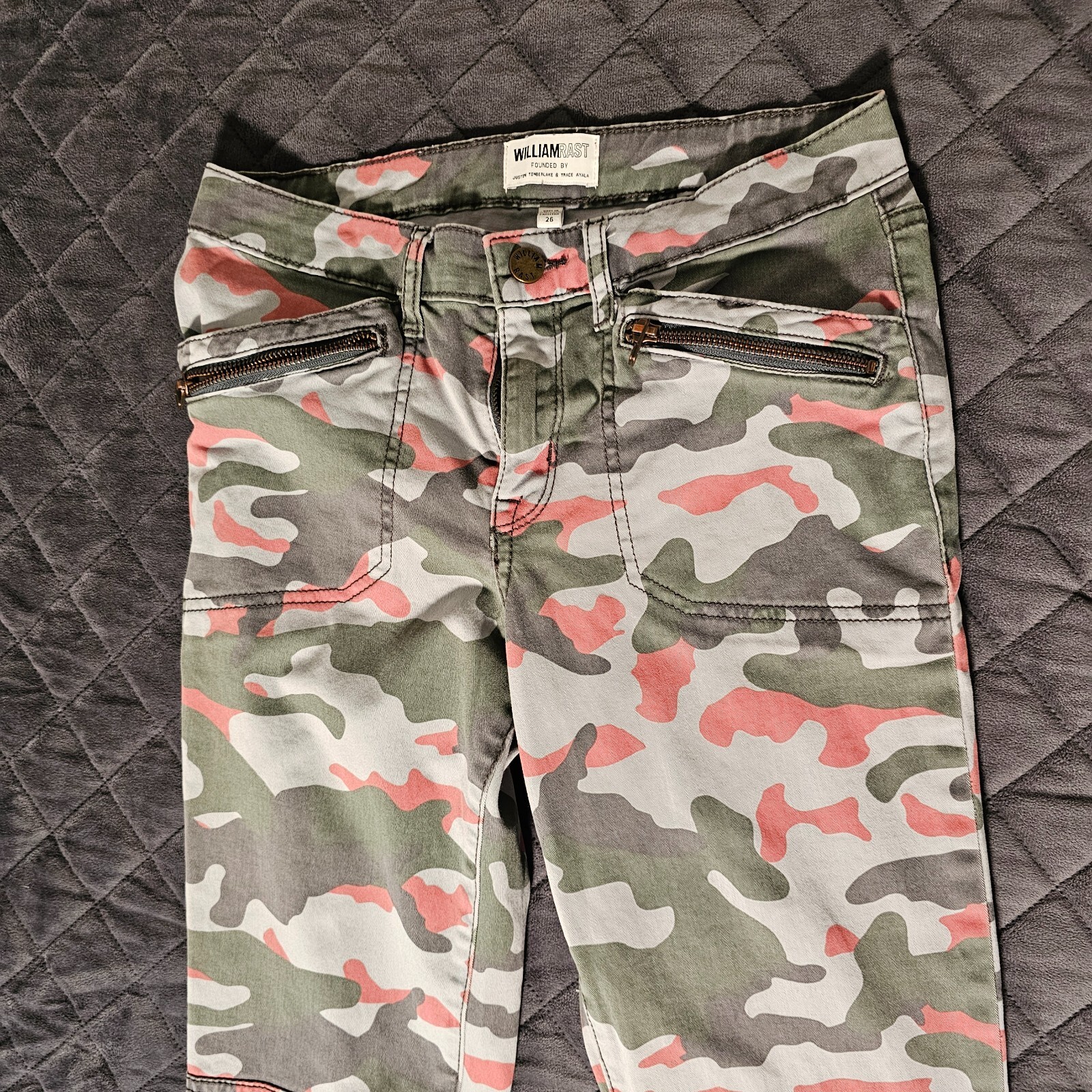 William Rast Jeans Size 26 Camo Taper Pants Zipper Pockets | eBay