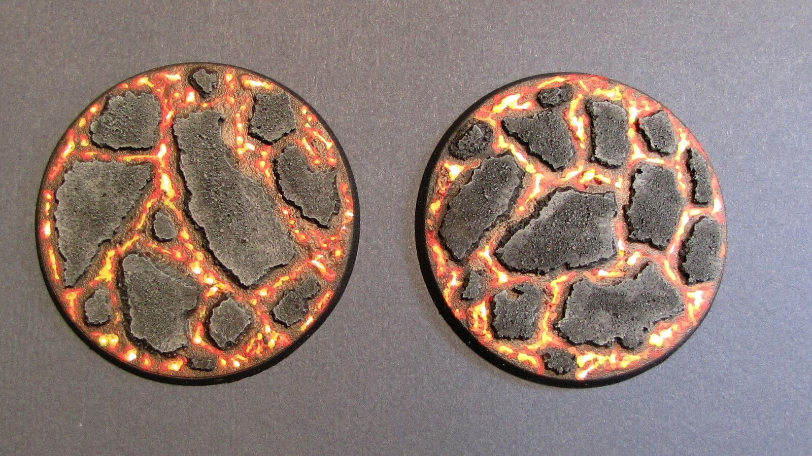 2 X PAINTED 60mm resin bases Lava Dreadnought Warhammer 40k Sigma | eBay