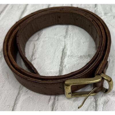 NAKARA Namibia Brown Ostrich KANGO Leather Belt w/ Brass Buckle | eBay