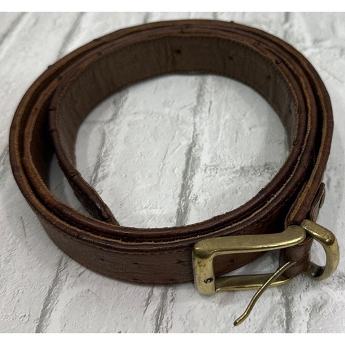 NAKARA Namibia Brown Ostrich KANGO Leather Belt w/ Brass Buckle | eBay