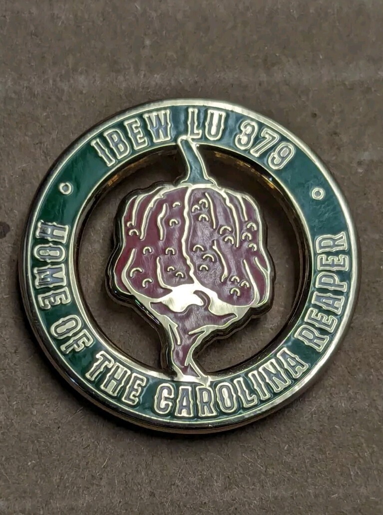 VINTAGE IBEW LOCAL LAPEL PIN UNION LU 379 CAROLINA REAPER PEPPER J2 | eBay