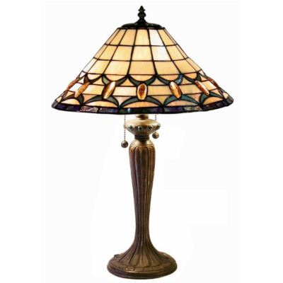 Tiffany Lamp Jeweled Ivory Table Lamp | eBay