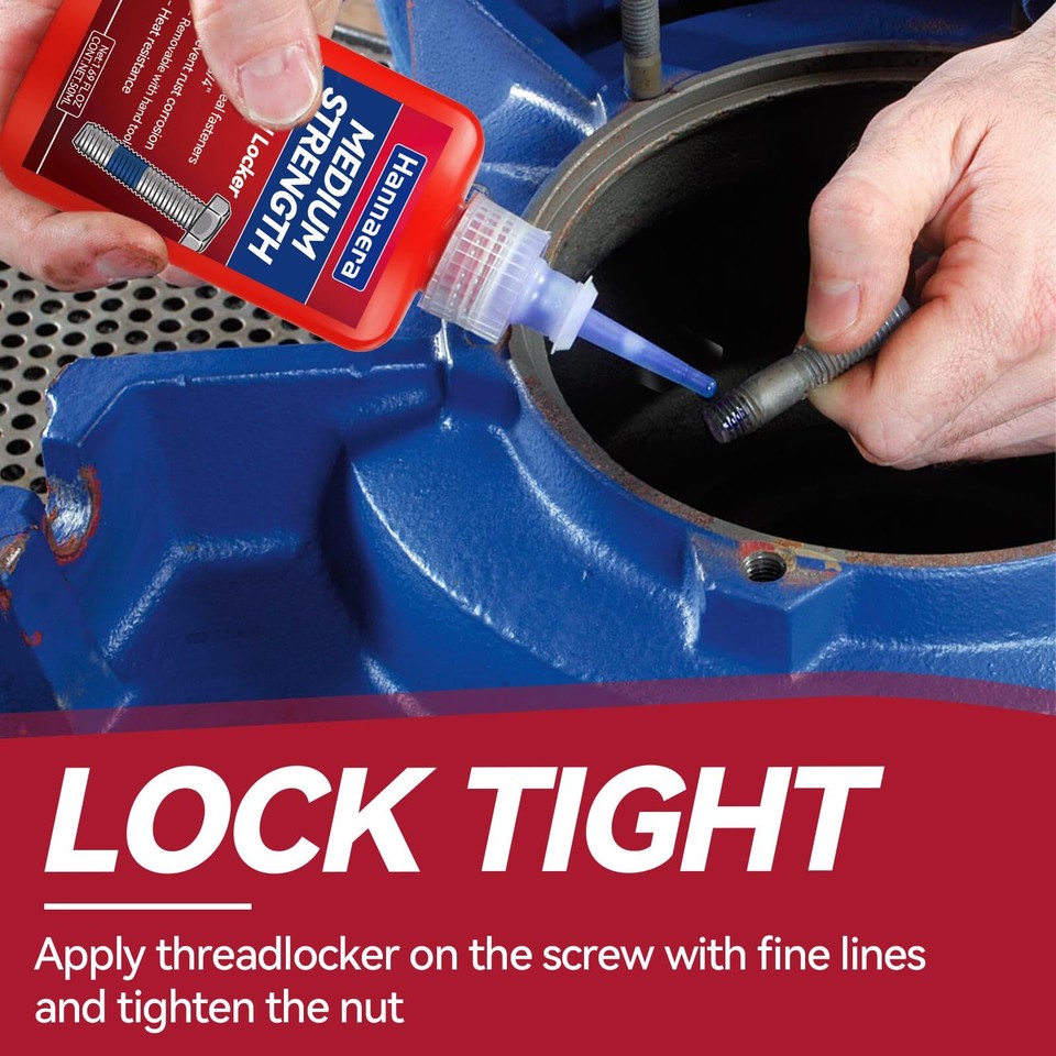 Thread Lock Blue, Medium Strength Thread Locker 50 ML, Lock & Seal ...