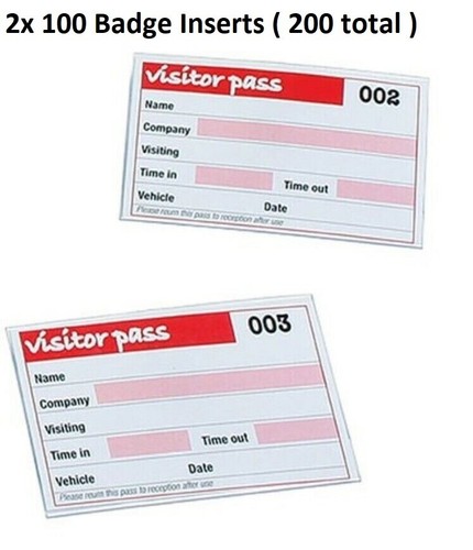 2x Rexel Visitor Book Refill 100 Badge Inserts 900391 ( total: 200 ...
