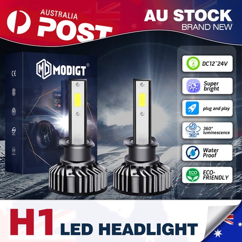 2X 6000K H1 LED Headlight Light Kit 200W 16000LM Globe Bulbs Beam White ...