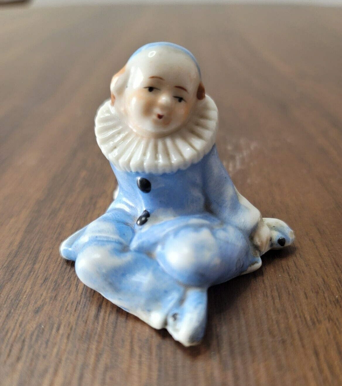 VTG 1920-30s Blue Porcelain Pierrot Clown Maruyama Toki Peace Sign MADE ...