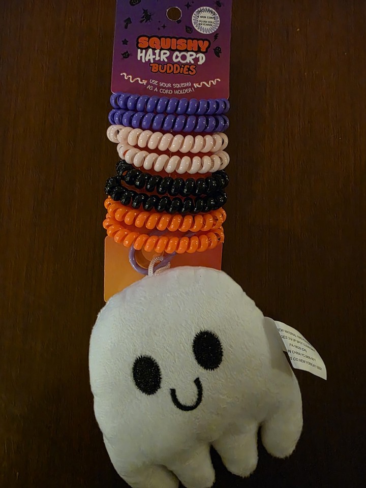 Eight hair scrunchies with ghost squishy with plastic hook. | eBay