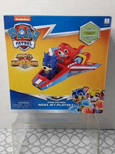 Paw Patrol Mini Jet Playset Mighty Pups Super Paws Two Pups Spin Master ...