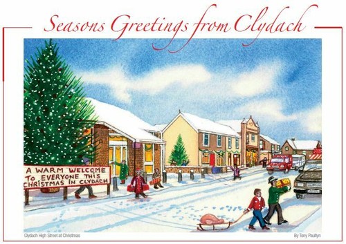 Clydach High Street at Christmas - Christmas Card - Tony Paultyn | eBay UK