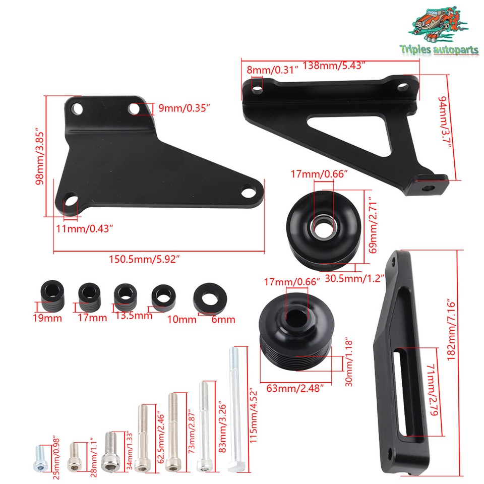 K Series AC PS Eliminator Pulley Kit For Honda Acura K20 K24 K Swap RSX ...