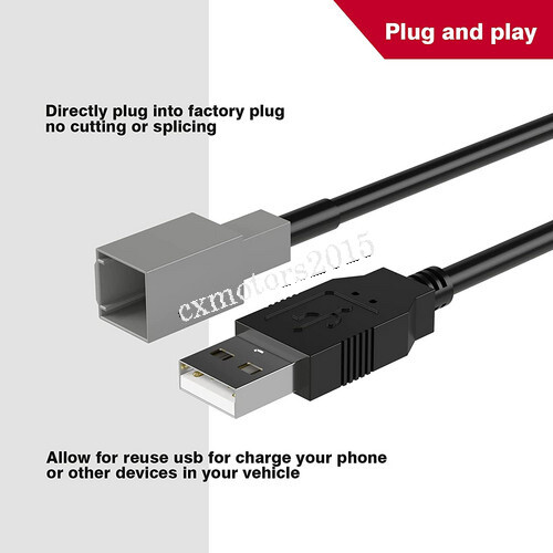 Radio ISO Wire Harness + Antenna Adapter +USB Retention Cable For ...