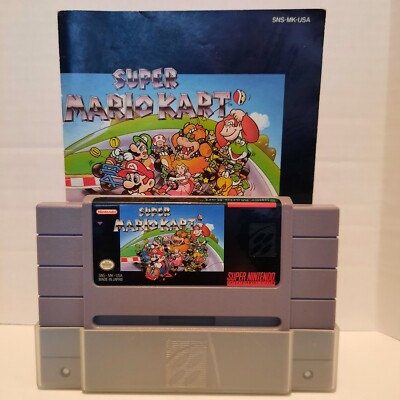 Super Mario Kart SNES original cart design, made in Japan with manual ...
