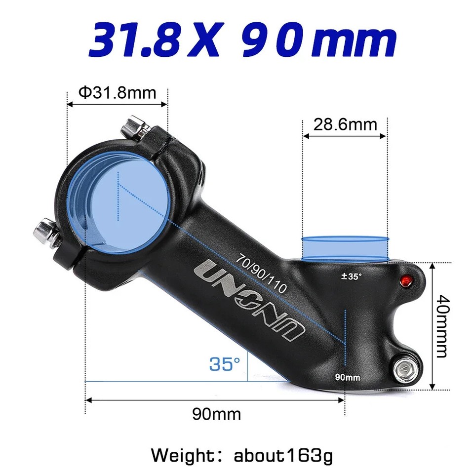 Riser Aluminum Alloy Bicycle Handlebar Stems MTB Stem 35 Degree Bike ...