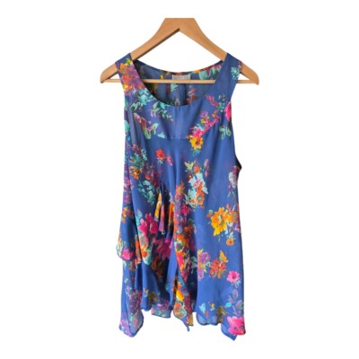 Wallis Floral Tunic Top XL Sleeveless Women Mixed Print Ruffle ...