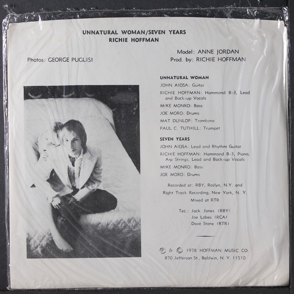 RICHIE HOFFMAN: unnatural woman ORANGE 7" Single 45 RPM Sealed | eBay
