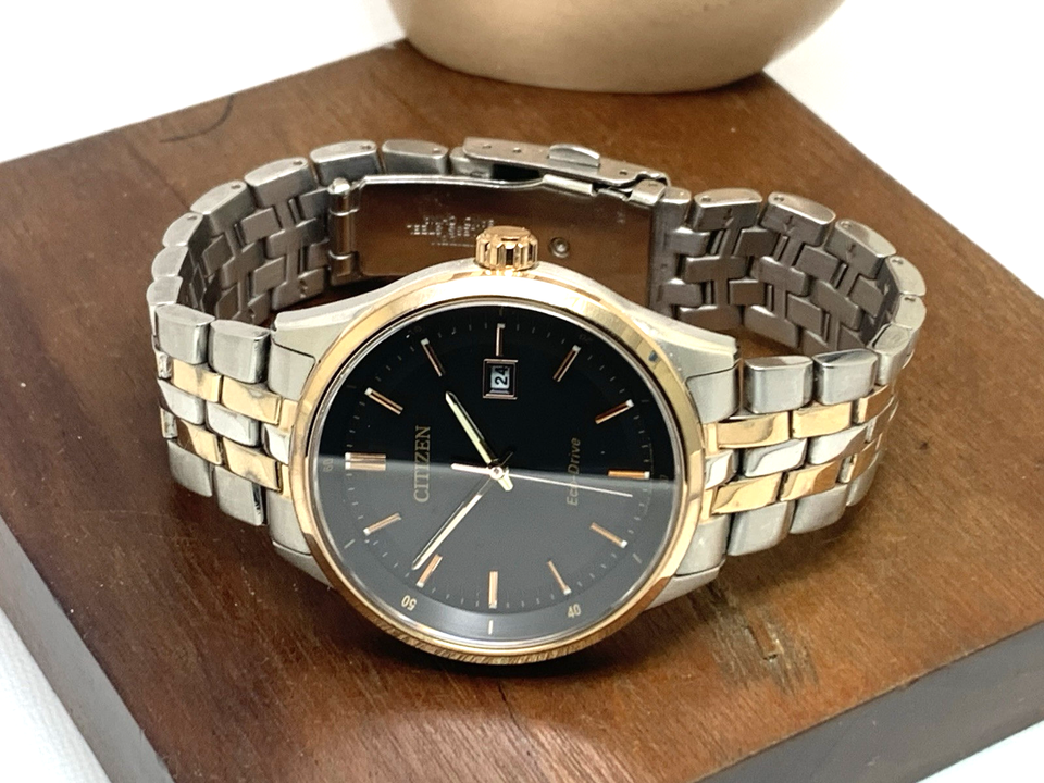 Citizen Men's Watch Eco-Drive BM7256-50E Addysen Rose Gold Silver Steel ...