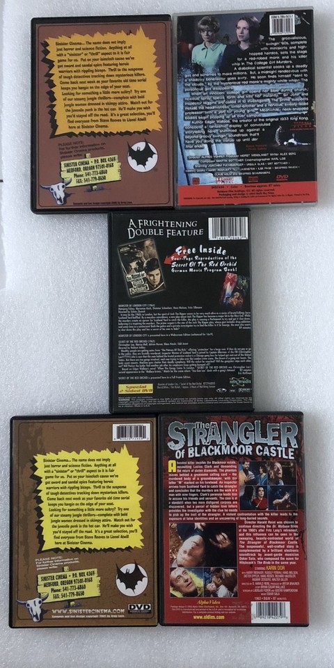 LOT OF 6 GERMAN KRIMI MOVIES - Edgar Wallace Sinister Cinema 5 DVDs ...