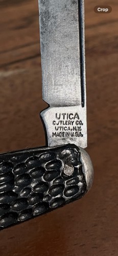 Vintage Utica Cutlery Co. Single Blade Folding Pocket Knife Made in the ...