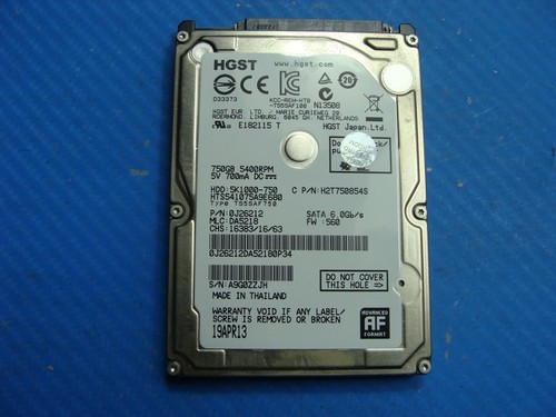 Asus K55N 15.6" HGST 750GB SATA 2.5" Hard Drive 5K1000-750 ...