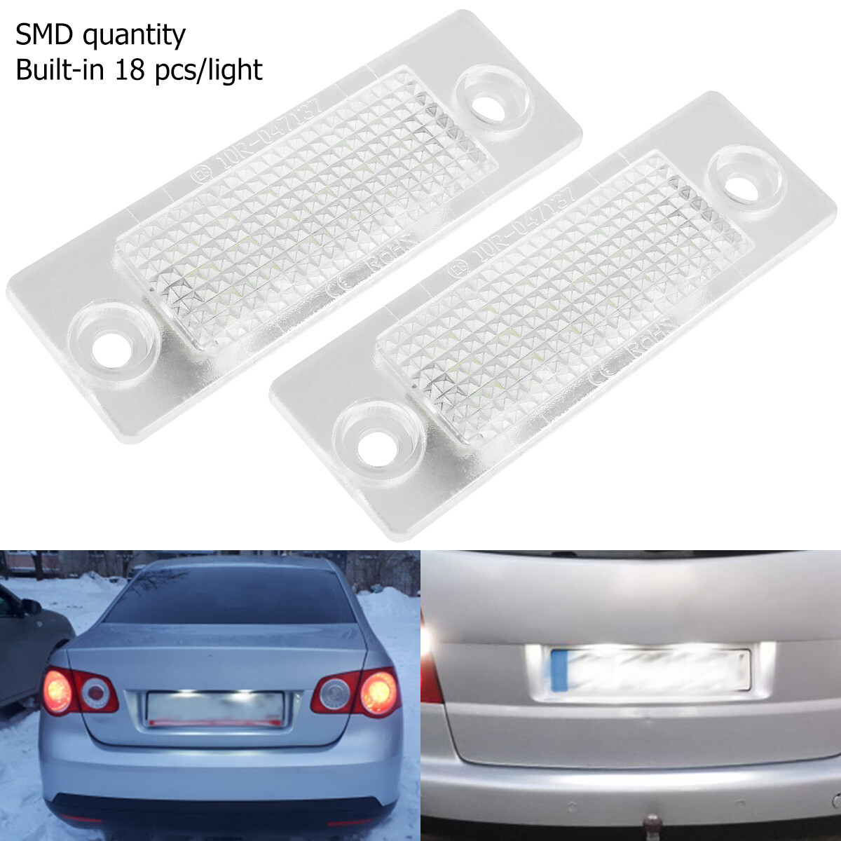 2Pcs LED License Light for VW LED Car Number Plate Lights 6000-6500K ...
